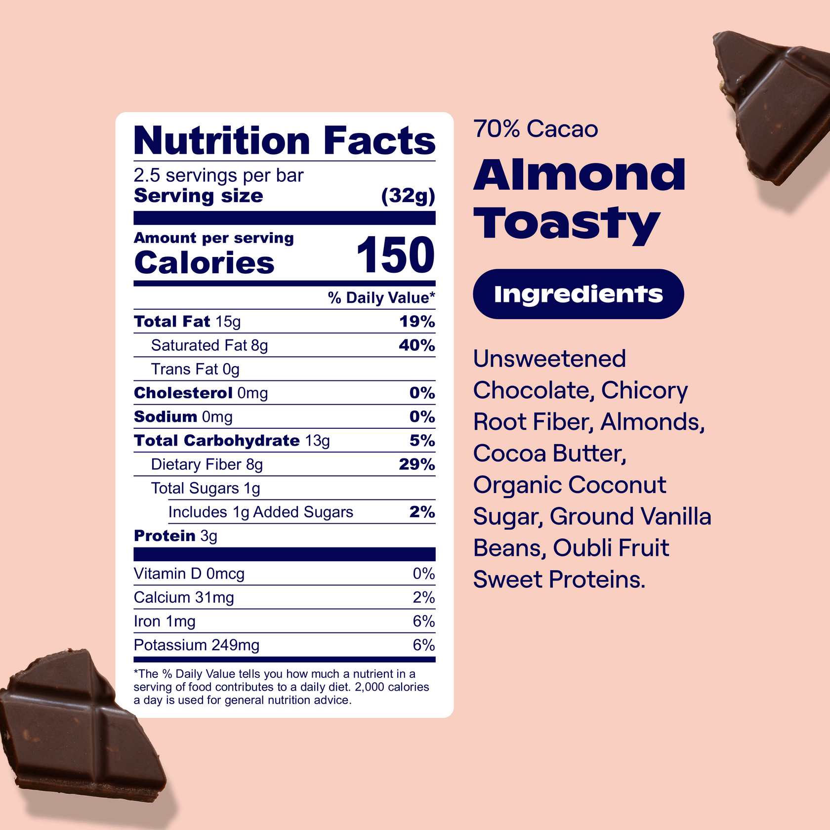 Dark Chocolate Almond Toasty Bars – Oobli